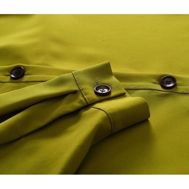 Ženske bluze iz zelenega šifona Deeptown, elegantne ženske elegantne srajce z rokavi v obliki ...